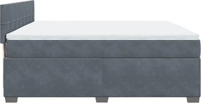Box spring postel s matrací tmavě šedá 180x200 cm samet 3288679