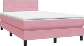 Box spring postel s matrací růžová 120x220 cm samet 3316256