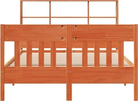 Postel bez matrace voskově hnědá 150 x 200 cm masivní borovice 3323220