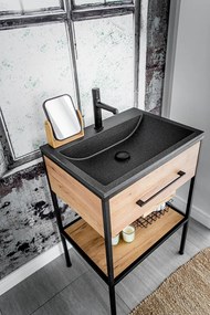 Laveo Albano, granitové umyvadlo 600x440x122 mm, černá, LAV-VGA1710T