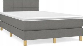 Box Spring Postel S Matrací Tmavě Šedý Textil Tmavě Šedá Blok se čtverci