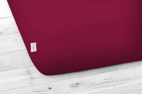 Jersey prostěradlo tmavě červené na výšku matrace do 20 cm Velikost: 220 x 200