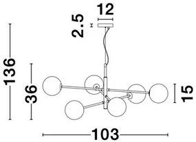 Nova Luce Závěsné svítidlo VITRA ø 103 cm, v. 136 cm