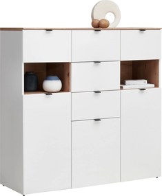 XXXLutz VYSOKÁ KOMODA, bílá, dub artisan, 125/125/44 cm Hom`in - Vysoké komody - 002737044113