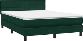 Box spring postel s matrací tmavě zelená 160x220 cm samet 3316266