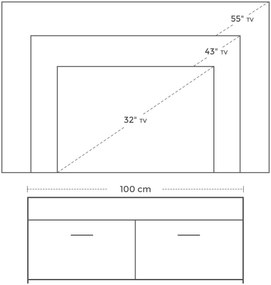 VASAGLE Televizní stolek bílý