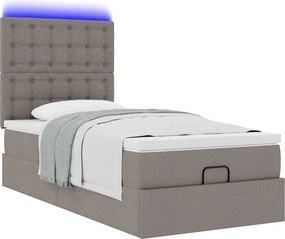 Osmanský rám postele s matrací taupe 80x200cm textil 3314131