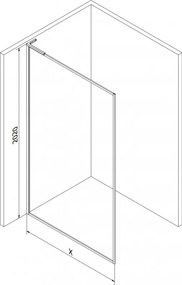 Mexen Kioto-F L, sprchová zástěna s rámem 70 x 202 cm, 8 mm čiré sklo, černý profil, 800-070-174-70-00