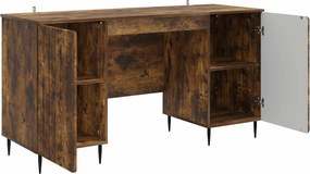 Stůl s policí Kouřový dub 142,5 x 50 x 75 cm Kompozitní dřevo 3414590