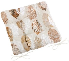 Bellatex Sedák EMA prošívaný 40x40 cm Listy béžová, hnědá