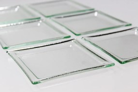 BDK-GLASS Sada 6ks skleněných podtácků pod svíčky
