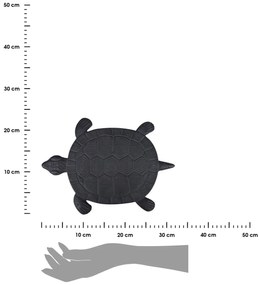 Zahradní nášlapný kámen Turtle, 23x32 cm, litina, hnědá