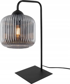 Stolní Lampa Noční Lampa Grafitová Do Ložnice Glamour Rýhované Sklo