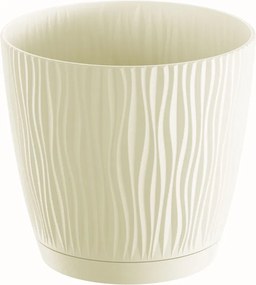 PRO Květináč s miskou SANDY P krémový 14,9cm