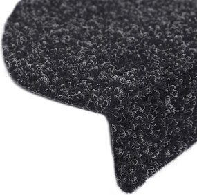 Schodové rohože samolepicí 15 ks 56 x 17 x 3 cm černé, půlkulaté 132692