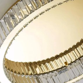 Toolight Toolight, LED stropní křišťálové svítidlo 39cm, 24W, 4000K, 1500lm, APP1719-C 40, zlatá lesklá, OSW-09300