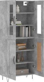 Skříň highboard betonově šedá 69,5x34x180 cm kompozitní dřevo 3198373