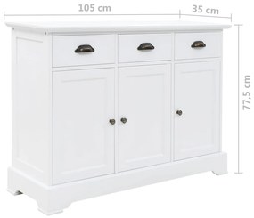 vidaXL Marketos Příborník se 3 dvířky MDF a borové dřevo 105 x 35 x 77,5 cm