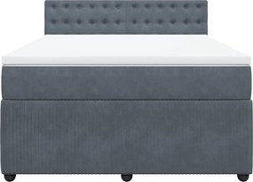 Box spring postel s matrací tmavě šedá 140x200 cm samet 3287771