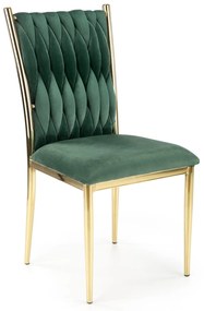 Židle K436 tmavě zelená / zlatá