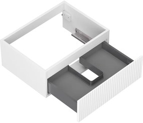 Mexen Rivel, koupelnová skříňka 60 cm, 1 zásuvka, drážkovaná, bílá matná, 91A20-06023-1-BF01