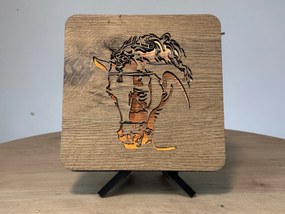 Li-Go "Hlava koníka" lampa 19x19cm provedení povrchu: dub světlý