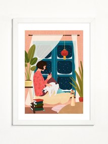 Petra Holíková | Zimní večer Rám: Černý, Velikost: 60 x 40 cm
