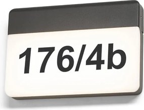 RED R13756 Svítidlo GAVIN nástěnná antracitová mléčný akryl 230V LED 13W IP65 3000K - RED - DESIGN RENDL