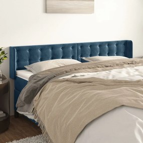 Čelo postele typu ušák tmavě modrá 163x16x78/88 cm samet 3119260