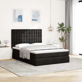 Osmanský rám postele s matracemi černá 140x200cm samet 3313621