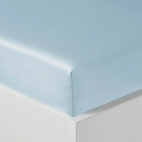 Prostěradlo Veba s gumou TENCEL/COLY satén světlá modrá Velikost: 90x200 cm
