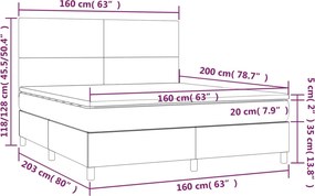 Box spring postel s matrací šedá 160x200 cm umělá kůže 3142735