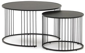 Kulatý odkládací stolek se skleněnou deskou ø 75 cm Hadar – Kave Home