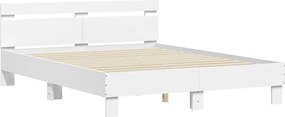 Rám postele s čelem a LED osvětlením bílý 150 x 200 cm 3207539