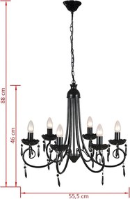 Elegantní, křišťálový lustr na šest žárovek 240689