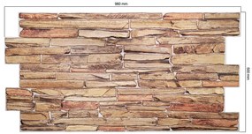 Obkladový 3D PVC panel 98 x 50 cm - kámen La Manche