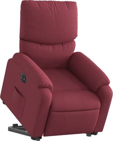 Elektrické zvedací polohovací křeslo vínové textil 3204851