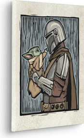 Komar Nástěnný obraz na rámu Star Wars The Mandalorian Lino-Cut 30 x 40 cm