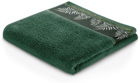Bavlněný ručník s rostlinným motivem Lahvově zelená PARNA-50x90