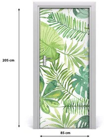 Samolepící fototapeta na dveře tropické listí 85x205 cm