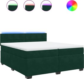 Box spring postel s matrací tmavě zelená 200x200 cm samet 3288705