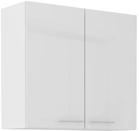 STL 80 cm skříňka horní dvoudveřová LARA Barevné provedení: Bílá / Bílý lesk