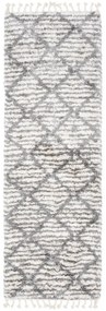 Kusový koberec shaggy Atika krémově šedý atyp 80x300cm