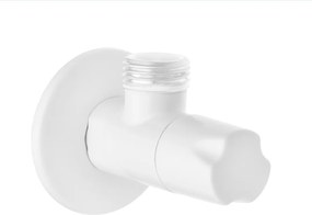 Invena Invena, úhlový ventil s keramickou hlavou 1/2" X 1/2", bílá matná, INV-ZW-49-01B-W