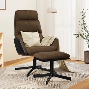 Relaxační křeslo se stoličkou hnědé textil,  3097552 HangarStore.cz