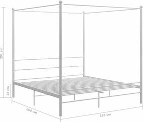 Rám postele s nebesy bílý kovový 180 x 200 cm 325067