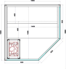 BPS-koupelny Kombinovaná sauna 2v1  - Infrasauna + finská sauna 150x150, 4-5 osob