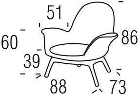 Beltá / Frajumar designová křesla Even výška sedáku 39cm
