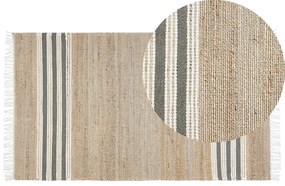 Jutový koberec 80 x 150 cm béžový/šedý MIRZA Beliani
