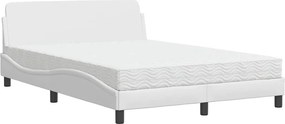 Postel s matrací Dover bílá 140 x 190 cm umělá kůže 3208398